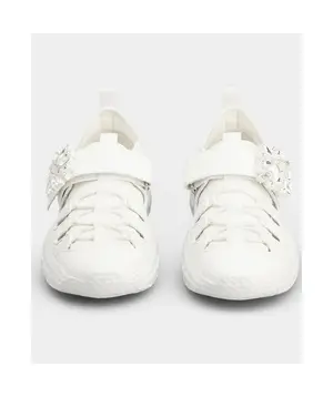 ROGER VIVIER Viv' Run Light Trekky Sneakers With Embellished Buckle - White