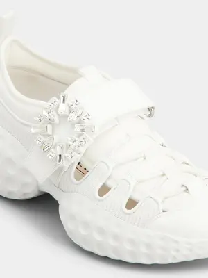 ROGER VIVIER Viv' Run Light Trekky Sneakers With Embellished Buckle - White