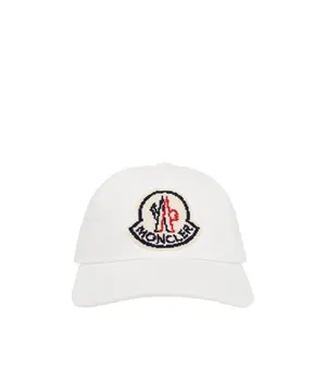 Moncler Gabardine Baseball Cap - White