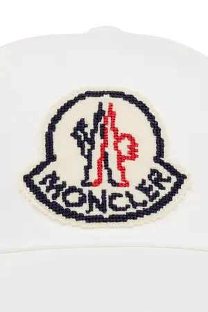Moncler Gabardine Baseball Cap - White