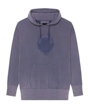 Givenchy Distressed Logo Hoodie - Medium Blue