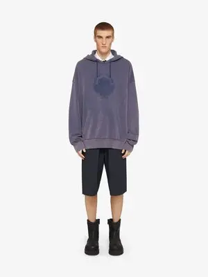 Givenchy Distressed Logo Hoodie - Medium Blue