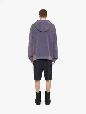 Givenchy Distressed Logo Hoodie - Medium Blue