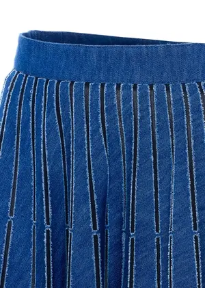 TWINSET Pleated Midi Skirt With Openwork Details