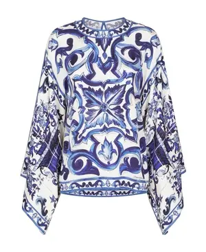 Dolce & Gabbana Majolica-print Charmeuse Blouse