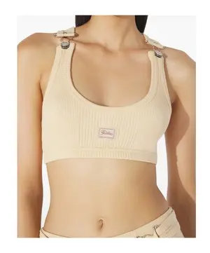 JEAN PAUL GAULTIER Ribbed Sleeveless Vest With Engraved Buckles