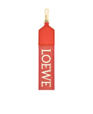 Loewe Anagram Jacquard And Calfskin Strap - Red