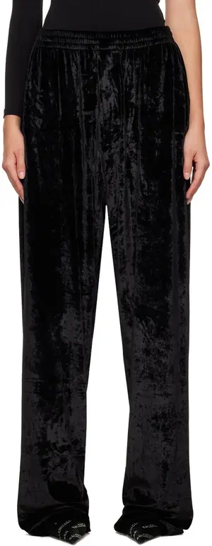 Balenciaga Velvet-effect Elastic Waist Trousers