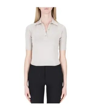 Max Mara Short-sleeved Wool Polo Shirt - White