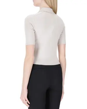Max Mara Short-sleeved Wool Polo Shirt - White