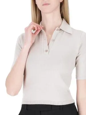 Max Mara Short-sleeved Wool Polo Shirt - White