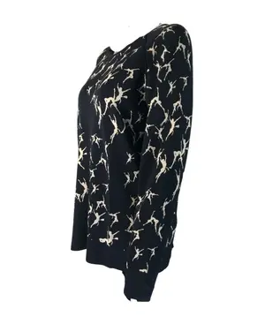 Max Mara Geometric Print Pullover With Rib Trim