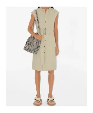 Burberry Mini Checked Knitted Top Handle Bag - Moss Color