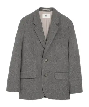 AMI Paris Single Breasted Jacket With Notched Lapel - Gray