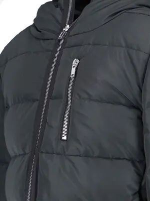 Rick Owens Down Zip-up Hooded Jacket - Black