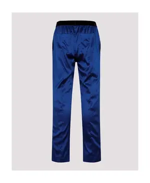 TOM FORD Logo Waistband Satin Pajama Trousers - Blue