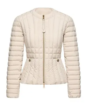 Moncler Menthe Vertical-quilted Short Down Jacket