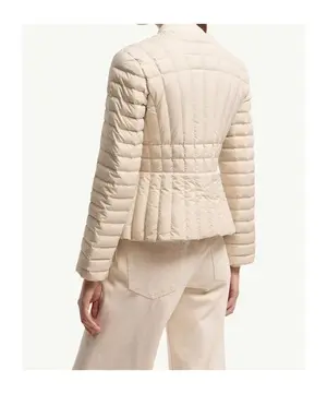 Moncler Menthe Vertical-quilted Short Down Jacket