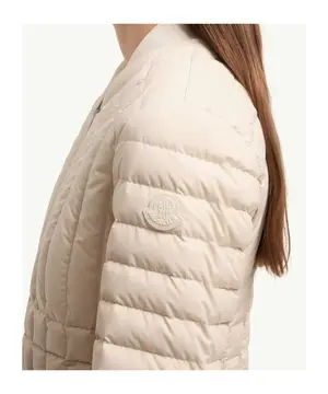 Moncler Menthe Vertical-quilted Short Down Jacket