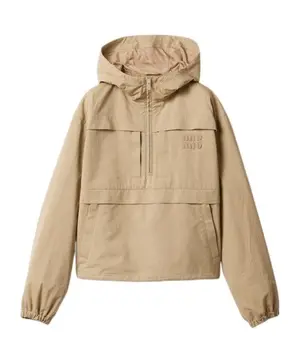Miu Miu Ripstop Blouson Anorak Jacket With Drawstring Hood