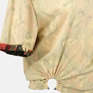 Rabanne Camouflage Printed Cut-out T-shirt - Nude