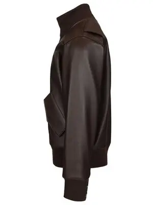 Loewe High-neck Grained Nappa Lambskin Leather Jacket