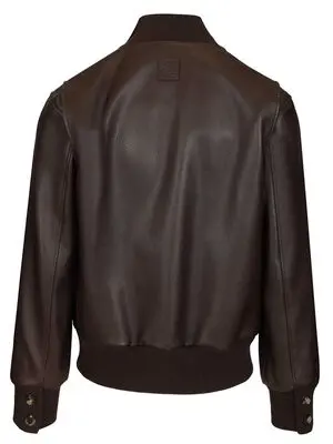 Loewe High-neck Grained Nappa Lambskin Leather Jacket