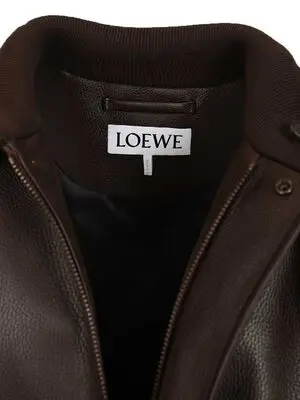Loewe High-neck Grained Nappa Lambskin Leather Jacket