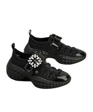 ROGER VIVIER Viv' Run Light Sneakers With Crystal Buckle