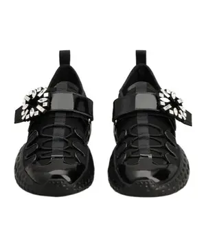 ROGER VIVIER Viv' Run Light Sneakers With Crystal Buckle