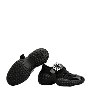 ROGER VIVIER Viv' Run Light Sneakers With Crystal Buckle