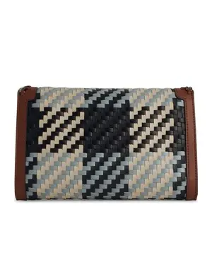 Stella McCartney Mini Checked Foldover Crossbody Bag - Black
