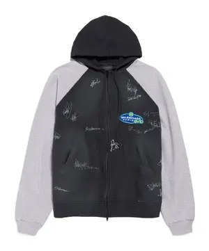 Balenciaga Oversized Zip-up Hoodie - Black