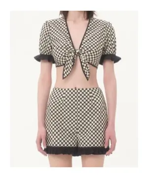 Valentino Garavani Printed Polka Dot Poplin Top