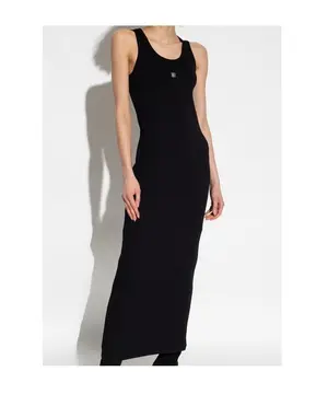 Givenchy Sleeveless Logo Plaque Maxi Dress
