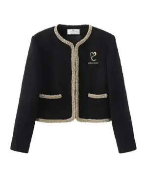 Marissa Chiara Long Sleeve Jacket With Embellished Detail - Black