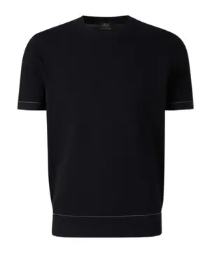 Brioni Short Sleeve Crewneck T-shirt - Midnight Blue