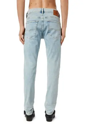 DIESEL® Slim Straight-leg Jeans In Light Wash Stretch Denim - Blue