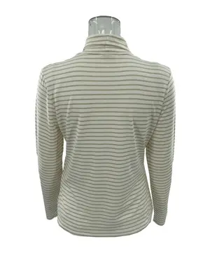Max Mara Striped High Neck Long Sleeve Top