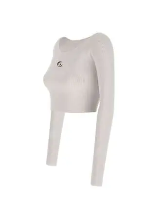 DIESEL® Ribbed Knit Off-the-shoulder Cropped Top