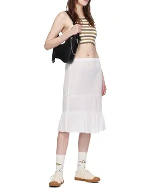 GANNI Crochet Racerback Top With Zipper