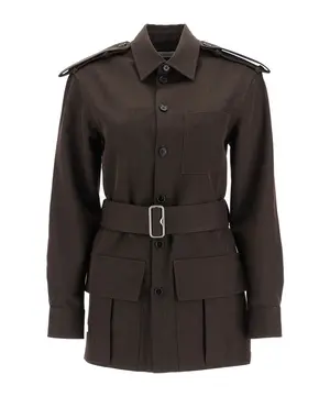 Burberry Belted Waist Buttoned Jacket