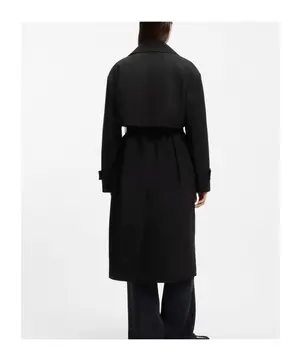 Hugo Boss Belted Trench Coat In Stretch Cotton