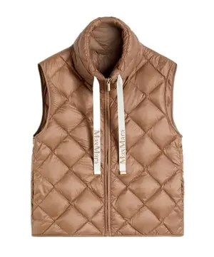 Max Mara Max Mara Water-Repellent Nylon Canvas Gilet Brown
