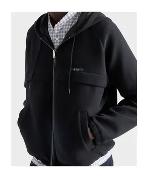 Prada Zip-up Hooded Jacket - Black