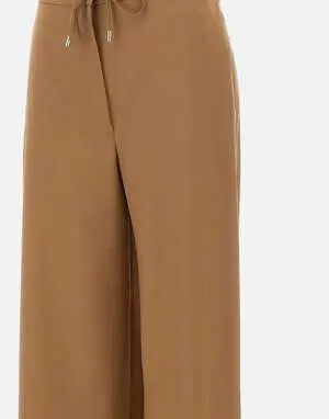 Max Mara Wide Leg Trousers With Drawstring Waist - Brown