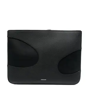 FERRAGAMO Leather Cut-out Detail Handbag - Black