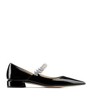 JIMMY CHOO Bing Embellished Pointed-toe Flats