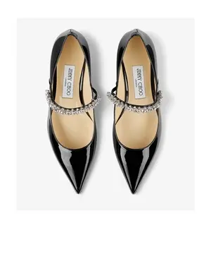 JIMMY CHOO Bing Embellished Pointed-toe Flats