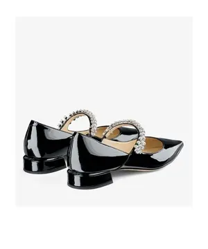 JIMMY CHOO Bing Embellished Pointed-toe Flats